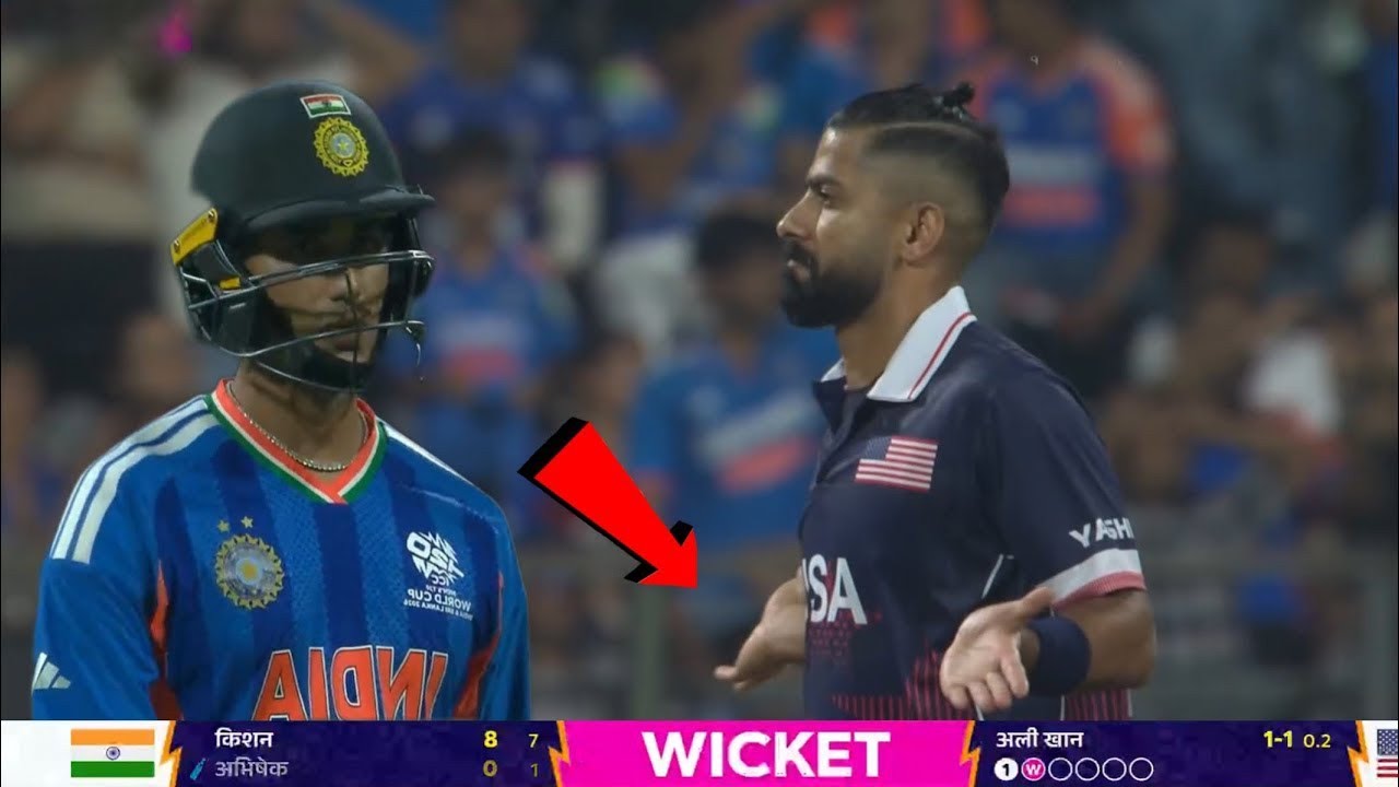 Abhishek sharma shocked when USA player Ali khan did this angry ...