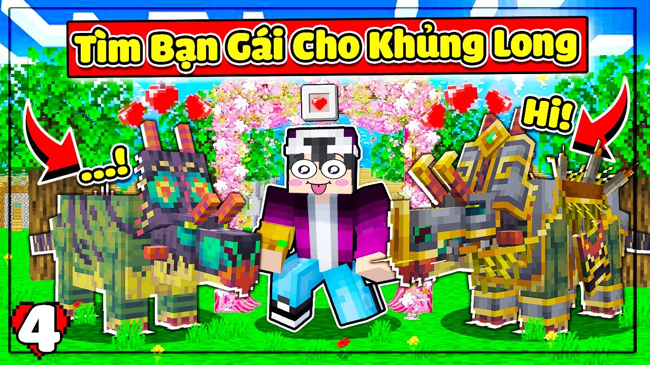 MINECRAFT THỜI ĐẠI KHỦNG LONG * TẬP 4 | LỘC GHÉP ĐÔI KHỦNG LONG 2 SỪNG ...