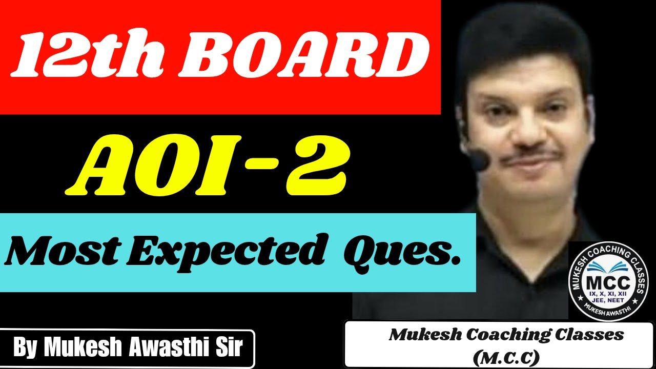 Class-12th BOARDS!! AOI Part-2 Most Expected Questions!! Maths - YouTube