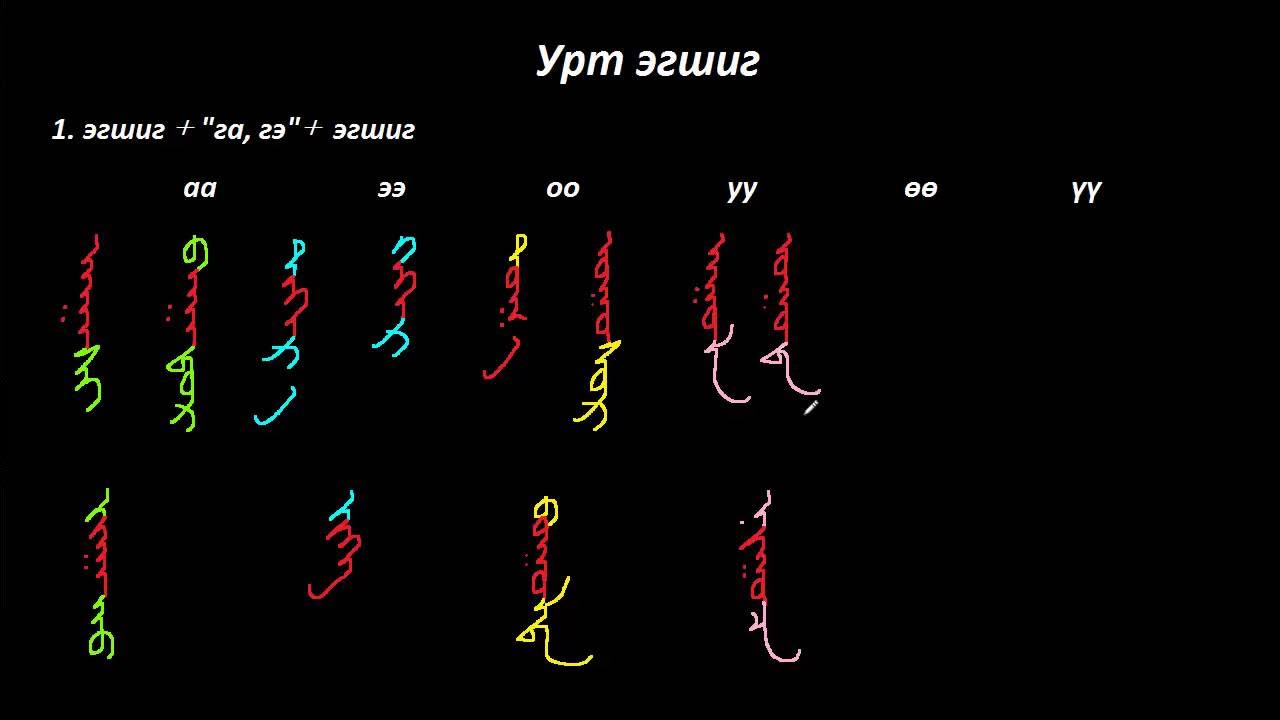 Монгол бичгийн хичээл №15 Урт эгшиг Youtube