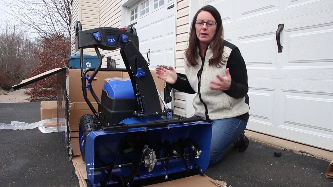 Snow Joe & The HIP Chick - Snow Blower Set up- Easy Peasy - YouTube