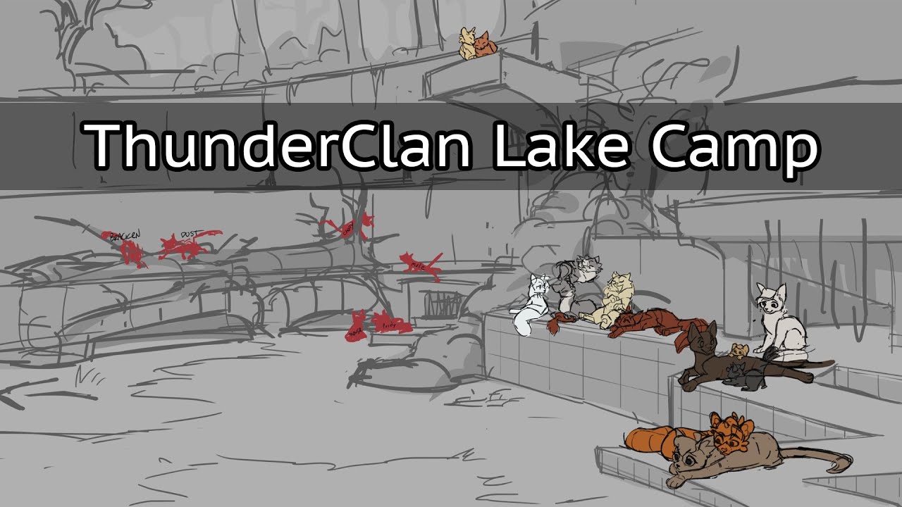Drawing ThunderClan Lake Camp - YouTube