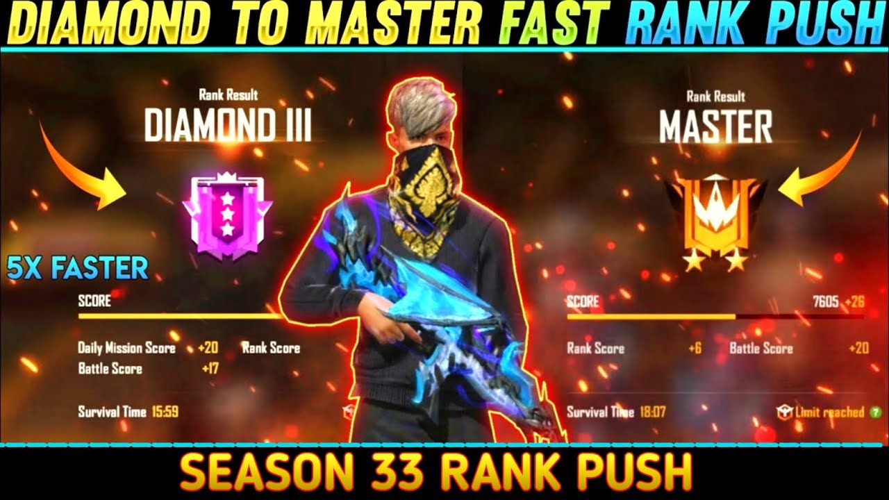 Daimond To Master Fast Rank Push || Season 33 Rank Push || Freefire ...