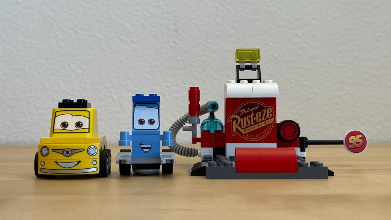 LEGO Juniors Cars 10732 Guido and Luigi's Pit Stop - YouTube