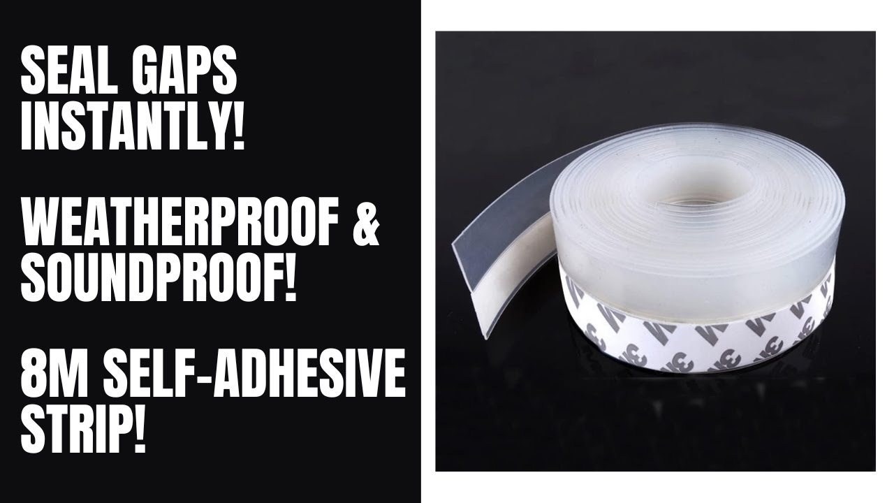 Silicone Seal Door Strip Bottom | Self Adhesive | 8M/26ft (W: 35MM/ 3 ...