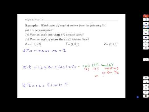 Topic 1-11 Using the Dot Product - YouTube