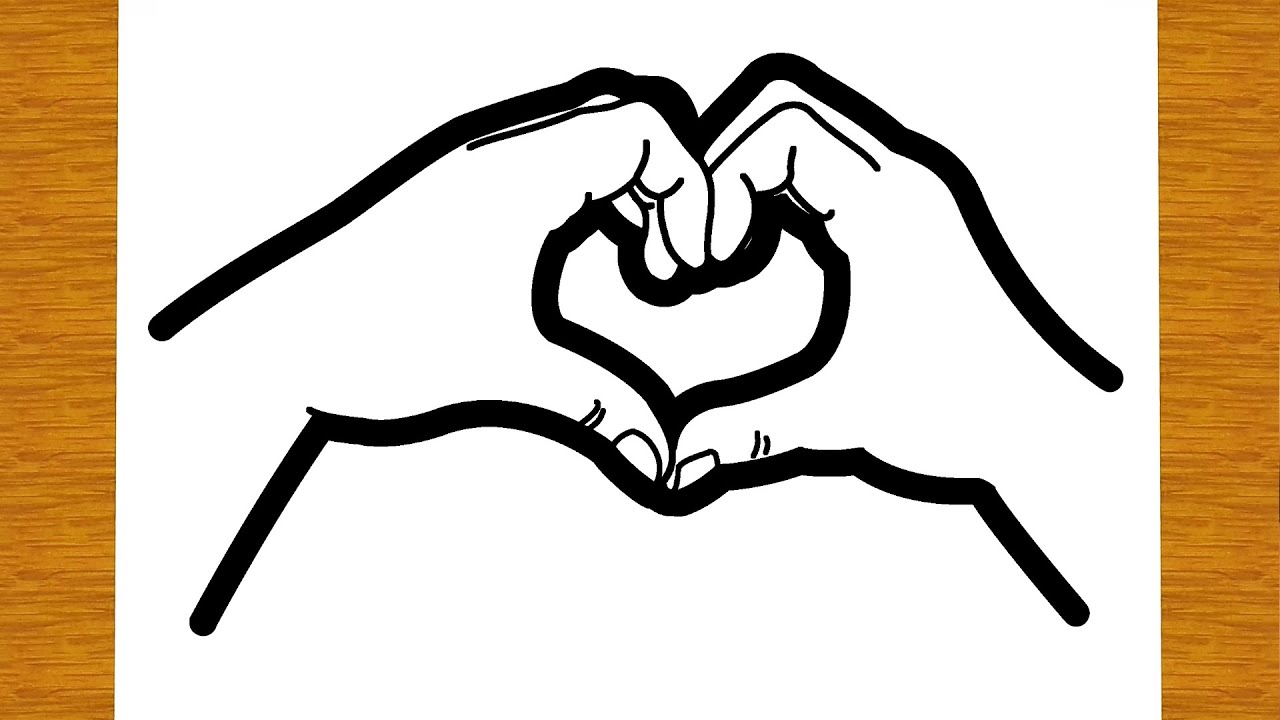 HOW TO DRAW TWO HANDS DOING A HEART | Easy drawings - YouTube