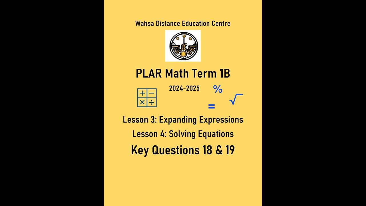 PLAR Math Lesson 3, Key Question 18; Lesson 4, Key Question 19 - YouTube