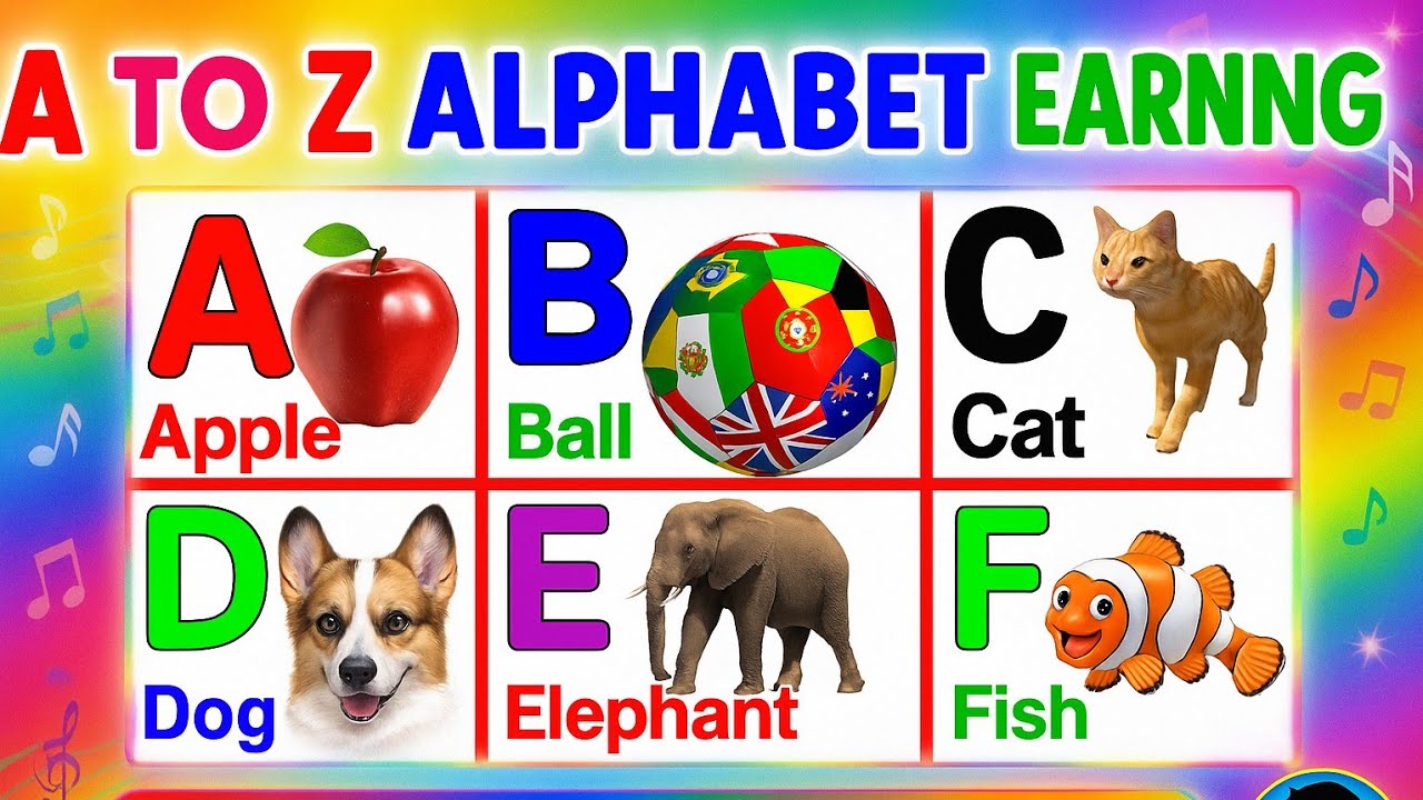 A to Z Alphabet Learning for Kids | ABCD Songs with Pictures & Voice ...