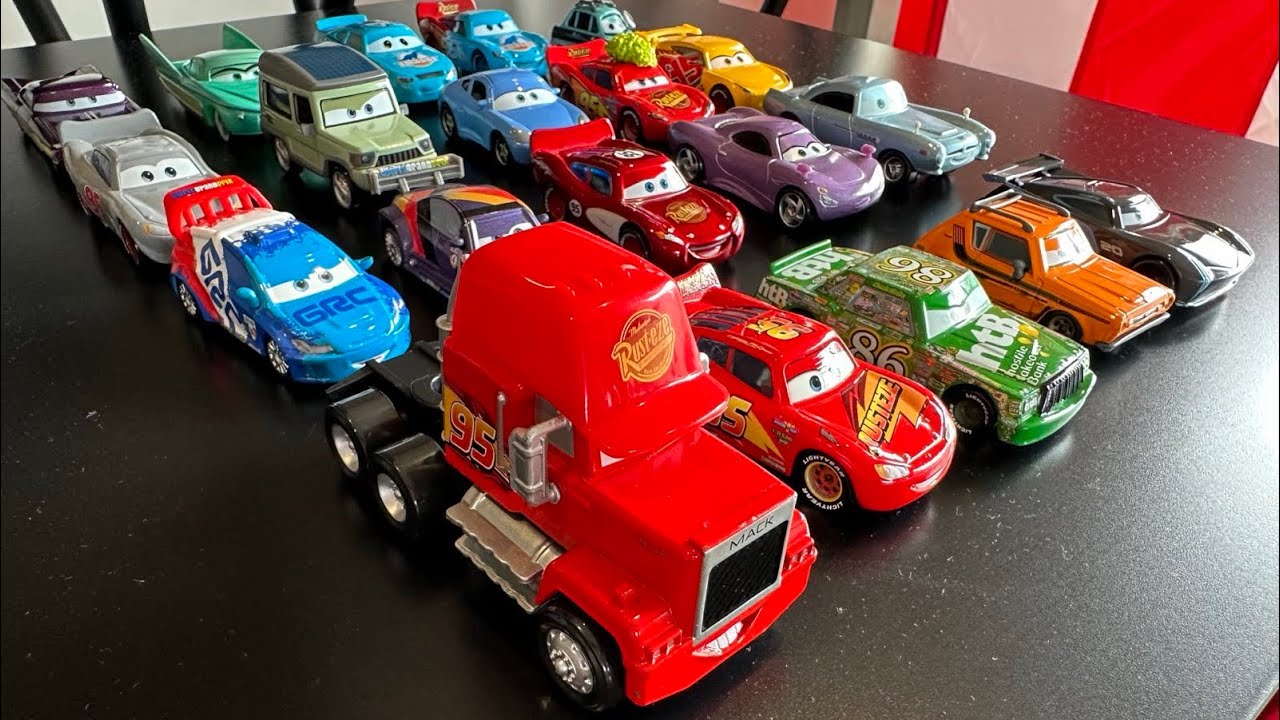 Disney Pixar Cars fall into water: Lightning McQueen, Chick Hicks ...