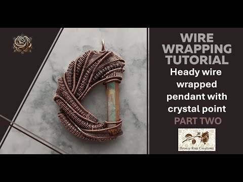 Heady wire wrapped pendant with crystal point 2, wire wrapping tutorial ...