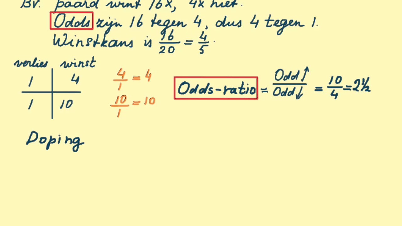Odds ratio uitleg voor Havo - YouTube