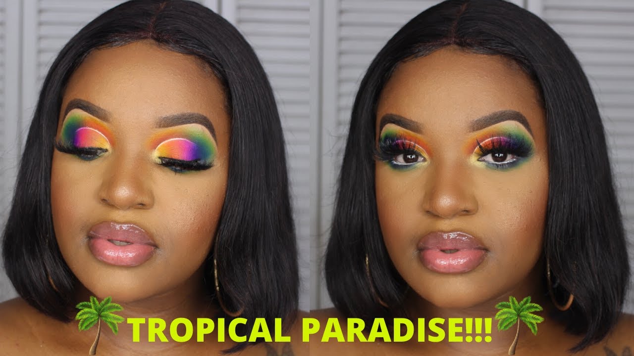 Tropical Paradise 🌴🌴Makeup Tutorial (5 Year as a Pro MUA ) | MSTOOFINE ...