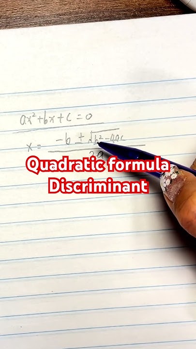 Do you know what is quadratic formula and discriminant #quadratic # ...