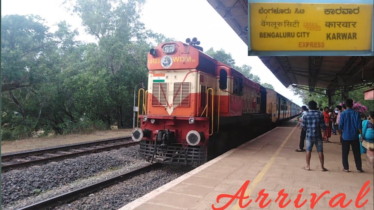 KSR Bangalore karwar express 16523/16524 arriviving lately at gokarna ...