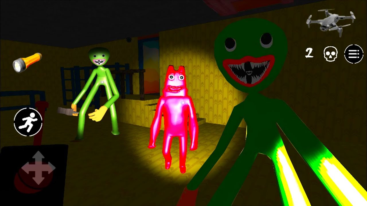 GARDEN OF BANBAN 4 HORROR!! Red Banban + Green Huggy scary horror house ...