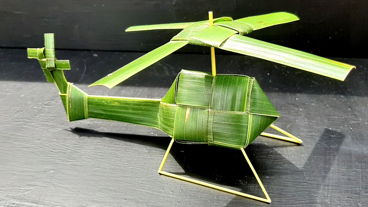 How to make a Helicopter from coconut leaves - coconut leaf crafts ...