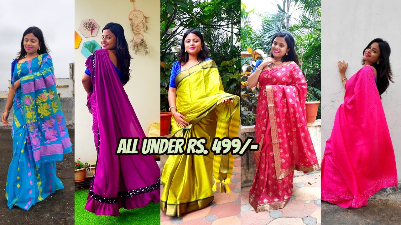 Under 499 Sharee Haul by Flipkart | Glam With Me - YouTube