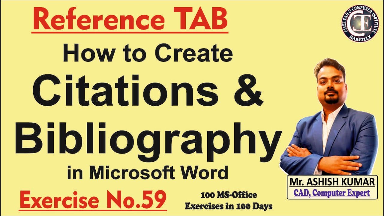 How to add Citations and References using Microsoft Word I Exercise 59 ...