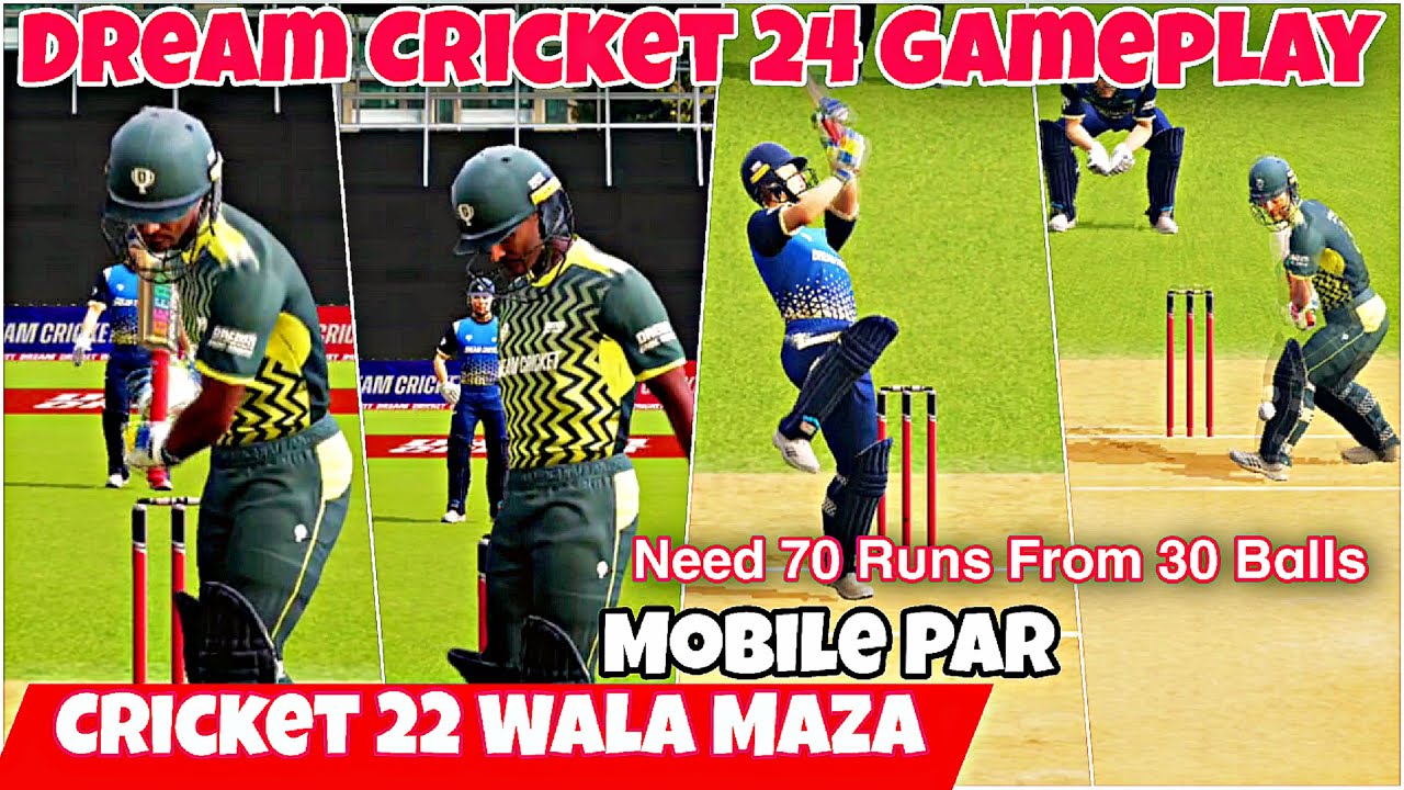 Dream Cricket 24 First Mission Complete Gameplay Need 70 Runs From 30 ...