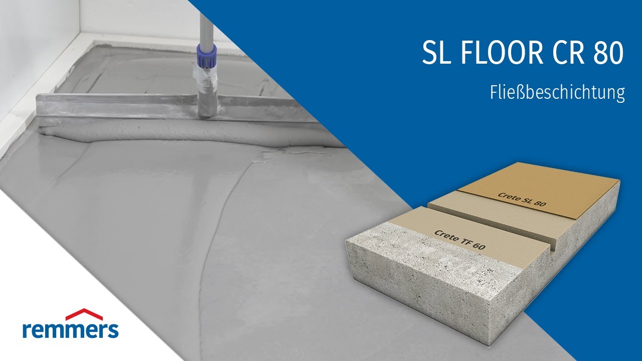Fließbeschichtung – SL Floor CR 80 von Remmers - YouTube