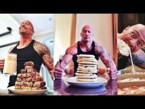 Dwayne The Rock Johnson Eating | Diet for Movie Roles - YouTube