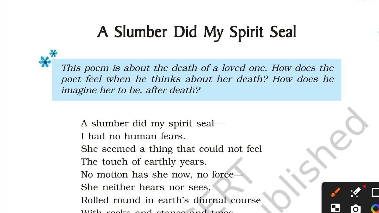 A Slumber Did My Spirit Seal/ CBSE english poem/ Class 9 english poem # ...