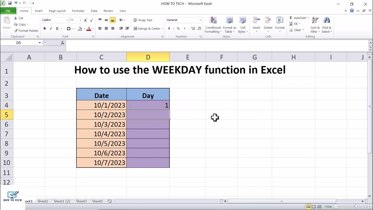How To Use The WEEKDAY Function In Excel YouTube how-to-use-the-weekday-function-in-excel-youtube