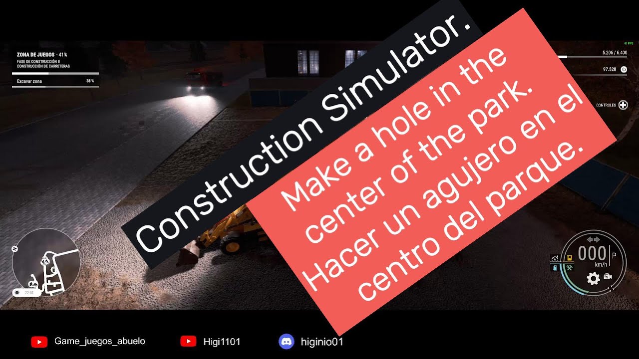 Construction Simulator. Make a hole in the center of the park. Hacer ...