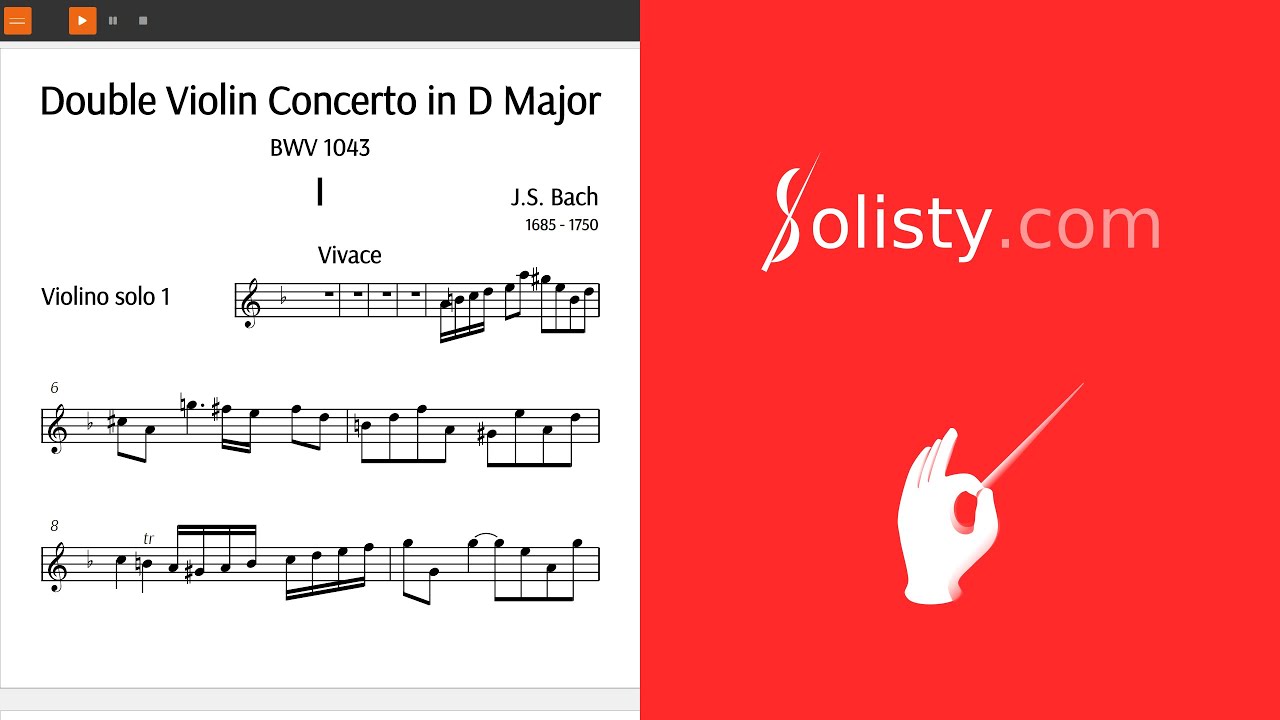 Orchestral accompaniment for Violin Solo 1 - J.S. Bach - Double Violin ...