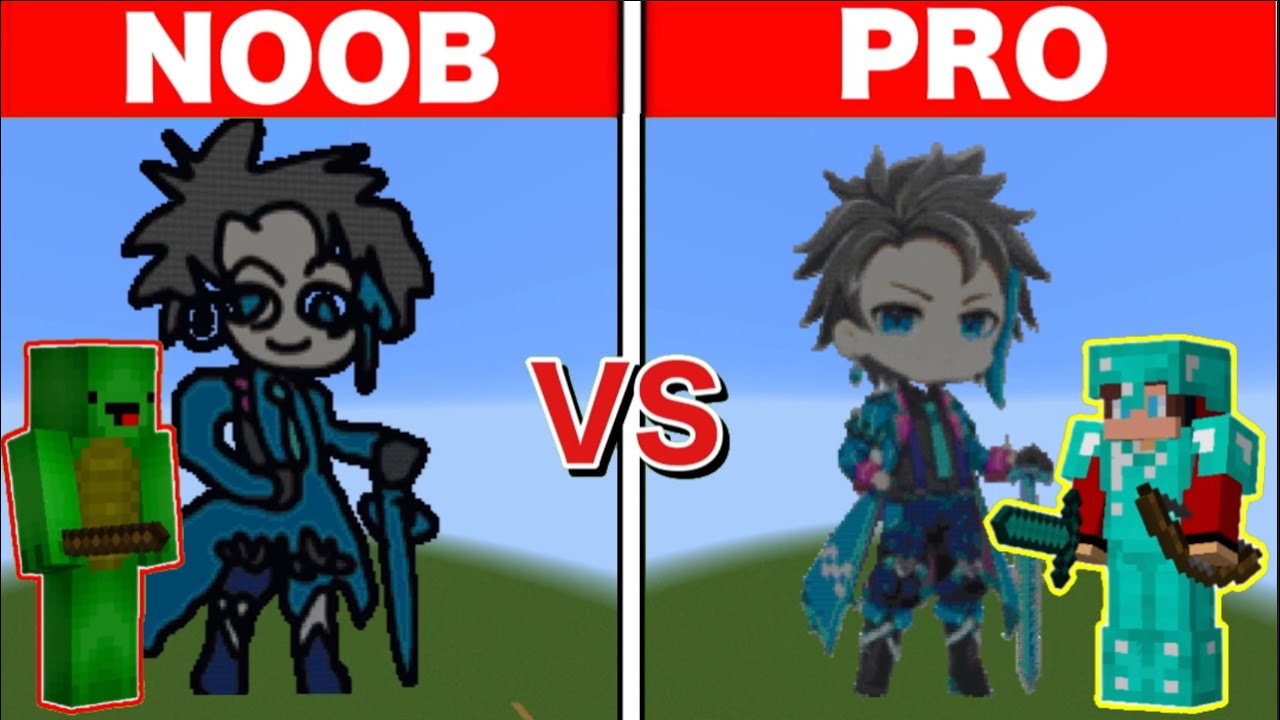 NOOB VS PRO Minecraft Pixel art - YouTube