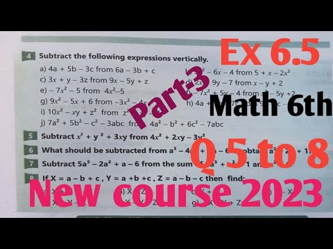 Exercise 6.5 Class 6 Math kpk and PTB new course 2023| Class 6th Maths ...