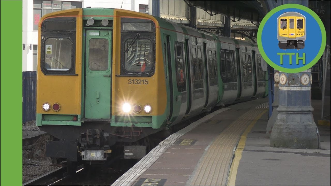 6 car Class 313 departs Brighton - YouTube