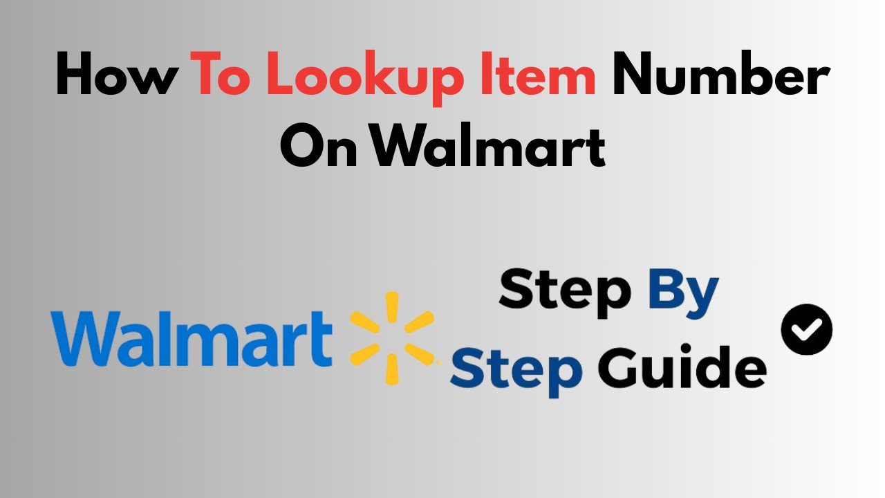 How To Lookup Item Number On Walmart - YouTube