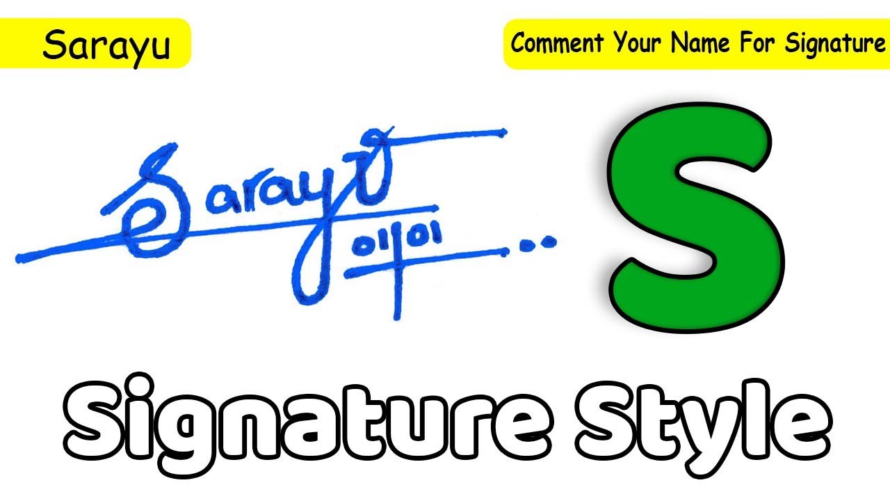 ️ Sarayu Name Signature Style Request Done - YouTube