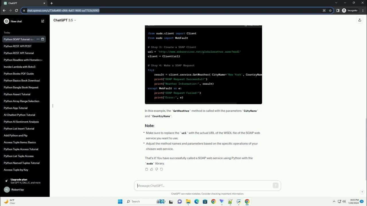 python call soap web service example - YouTube