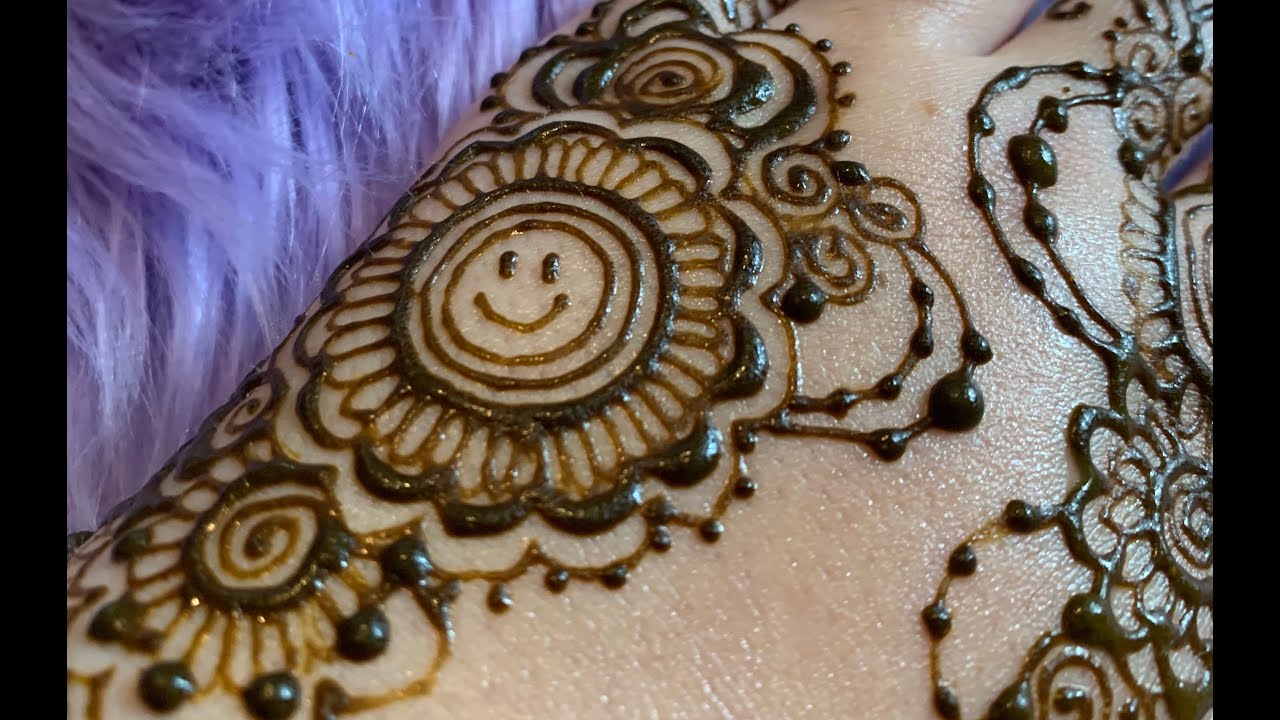 Henna Design with Smiley Faces - YouTube
