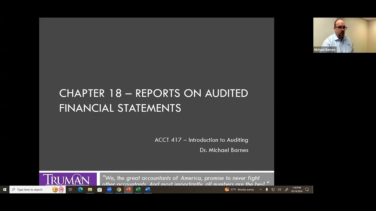 ACCT 417 (Fall 2024) - Chapter 18 Lecture - YouTube