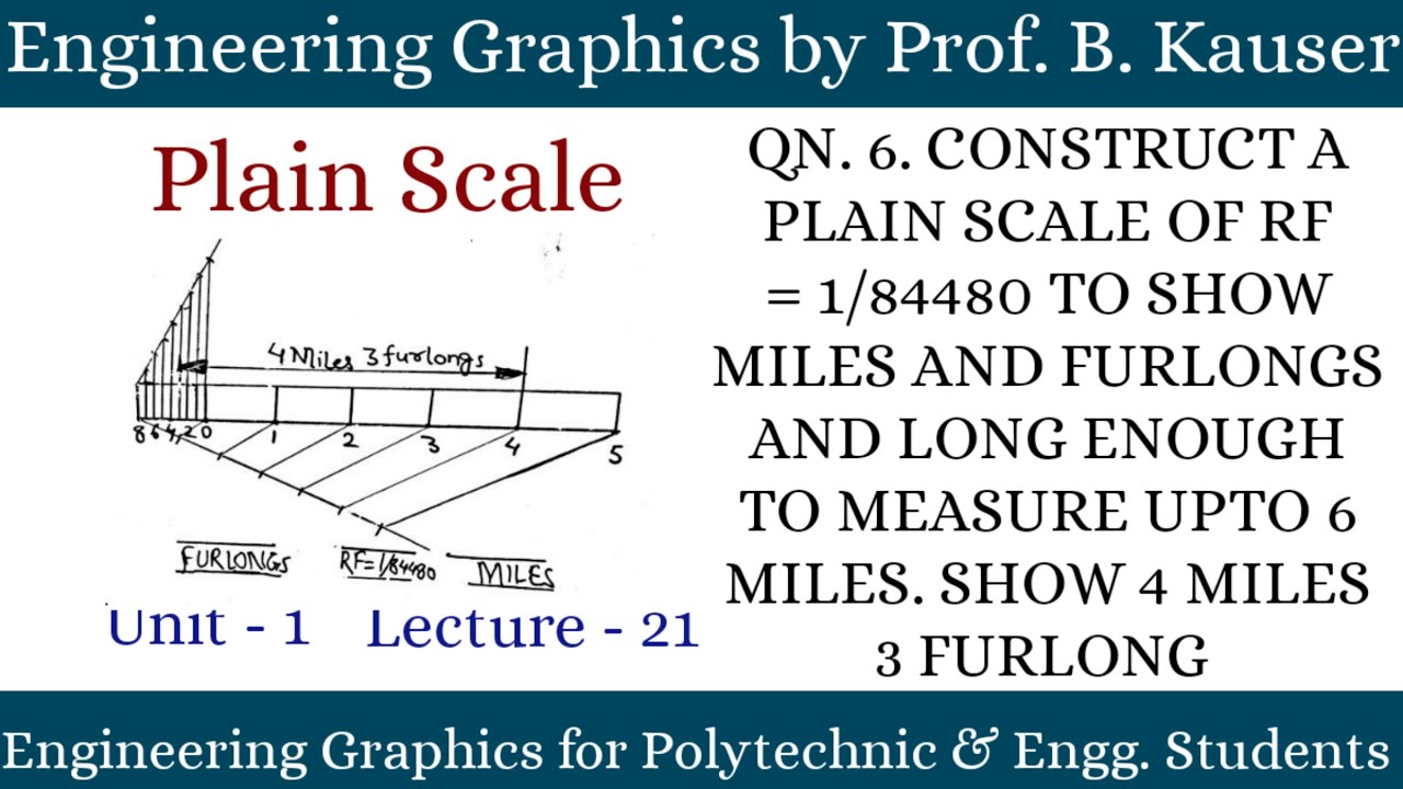 Draw a Plain Scale | Ques. No. 06 | Engineering Graphics | Polytechnic ...