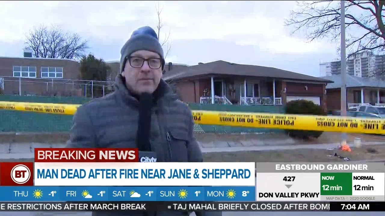 Man dead after fire near Jane and Sheppard - YouTube
