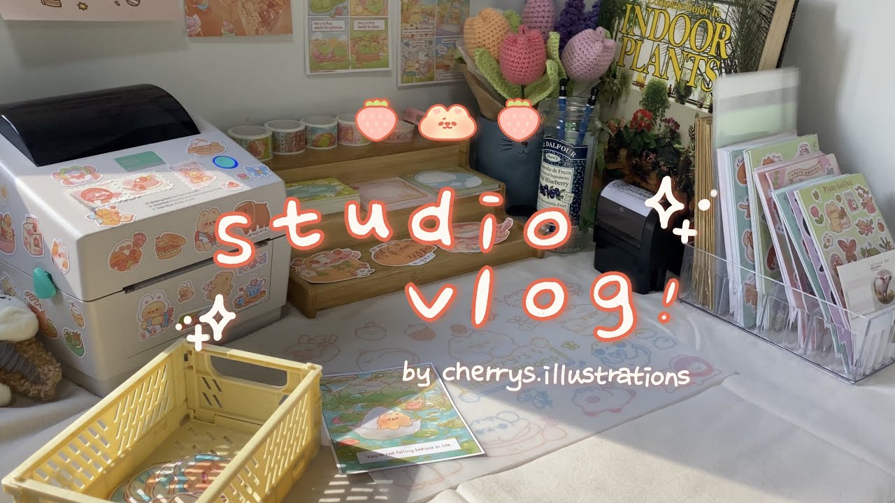 chill studio vlog // packing orders, unboxing products & draw with me ...