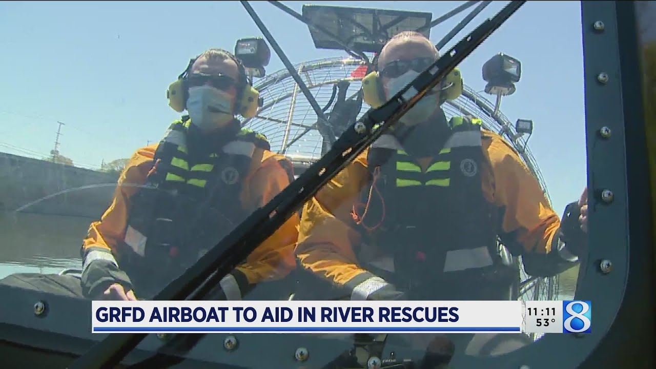 GRFD airboat to aid in river rescues - YouTube