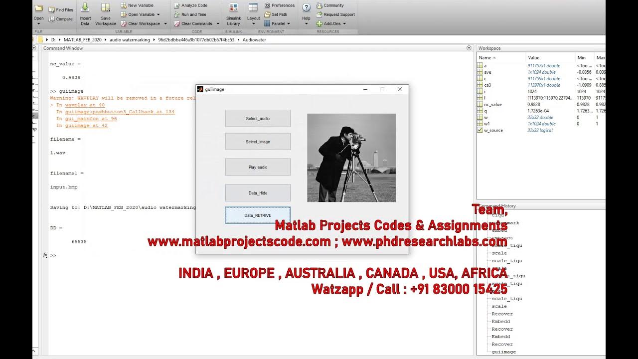 Image in audio watermarking matlab image processing code - YouTube