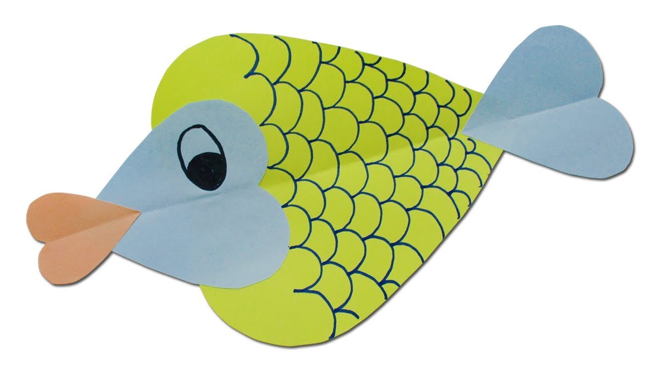 How to make a paper fish - DIY paper heart crafts - YouTube