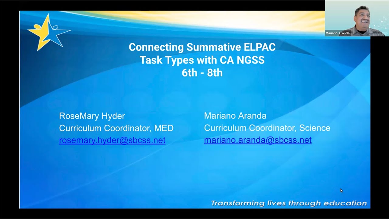 Connecting Summative ELPAC Task Types CA NGSS High School - YouTube