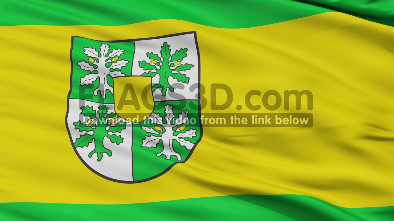 Closeup Verl city flag, Germany - YouTube