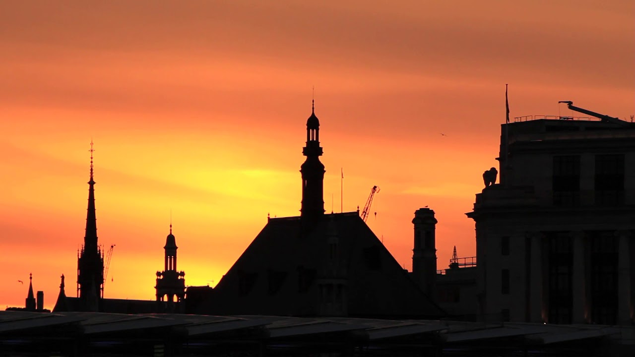 Sunset over Buildings - London Sunset Stock Video - YouTube