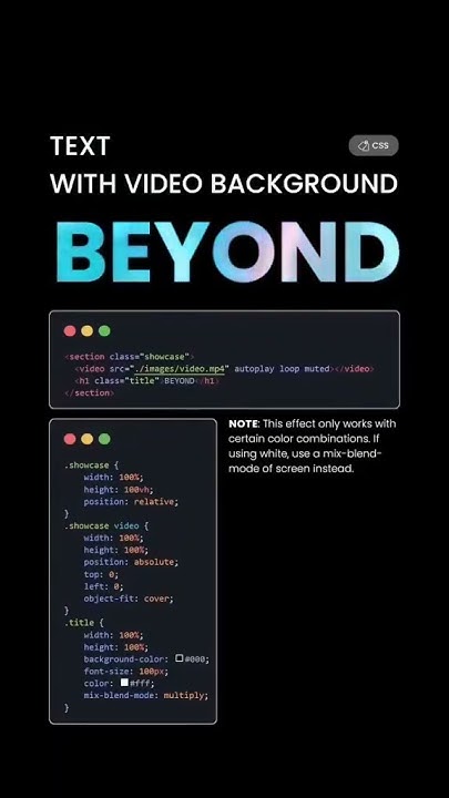 Text With Video Background Using Html And Css Html Css Webdev Ytshorts Ui Uiux Youtube