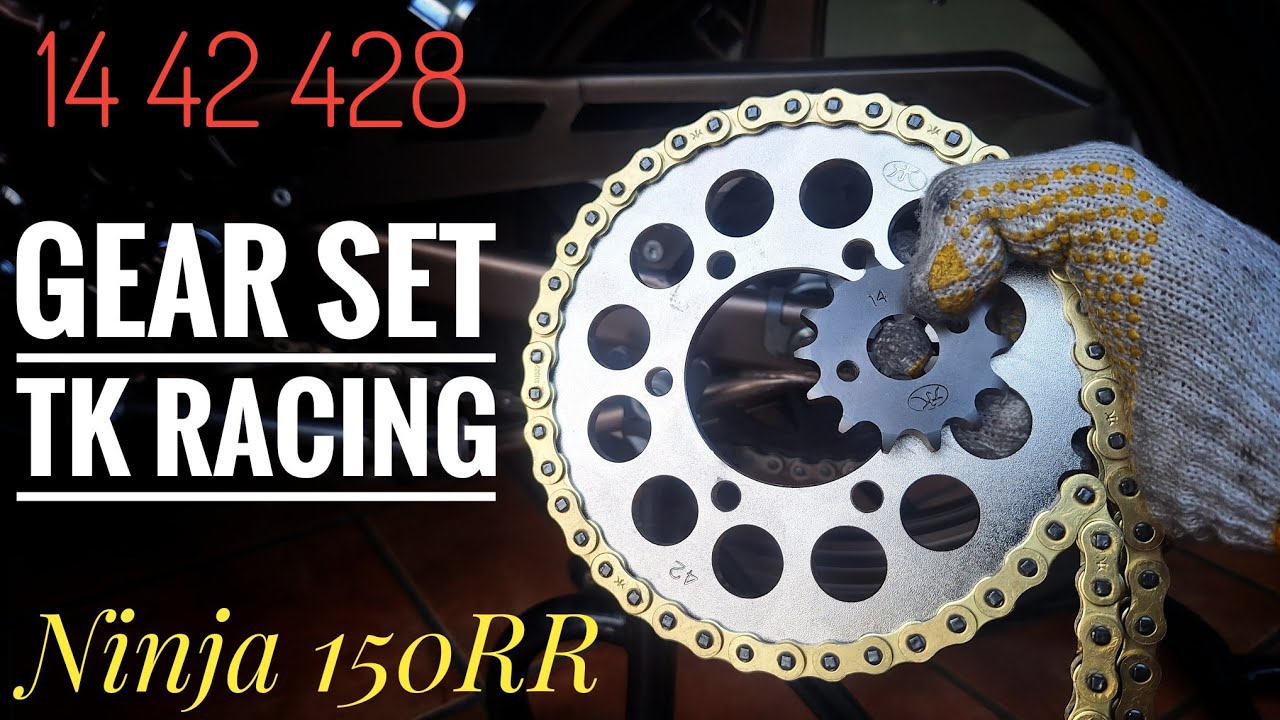 NINJA RR🔥GANTI GEAR SET RANTAI TK RACING 14 42🚀AKSELARASI MAKIN ...