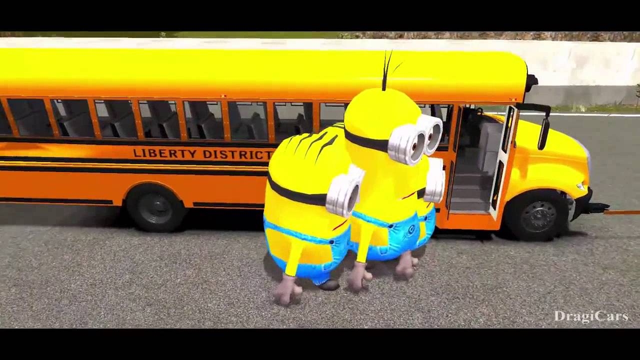 Nursery Rhymes Wheels On The Bus Go Round And Round with MINIONS 3D ...